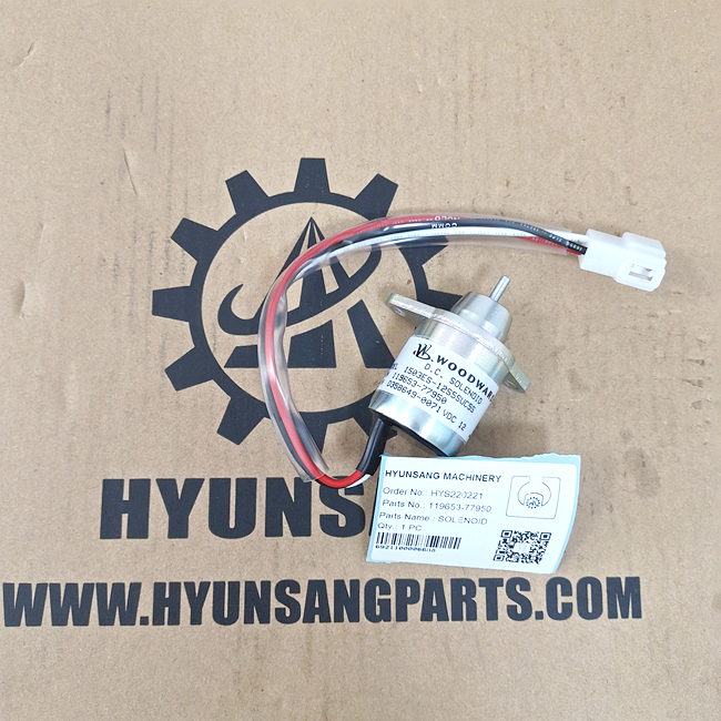 Yanmar Fuel Stop Solenoid 119653-77950 12V For HSL610 31S4-00040
