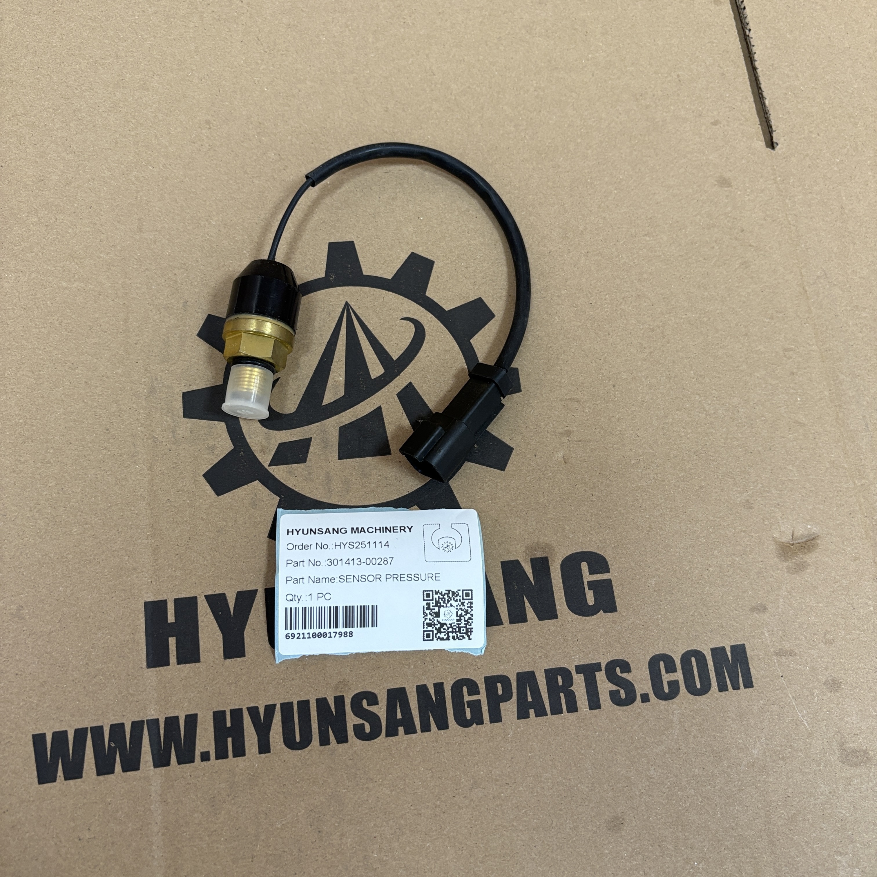 Excavator Parts Fuel Oil Pressure Sensor 301413-00287 for Excavator DX225 DX215 DX260 DX380-9 ...